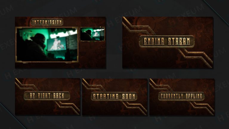 Steampunk Twitch Overlay Package for OBS