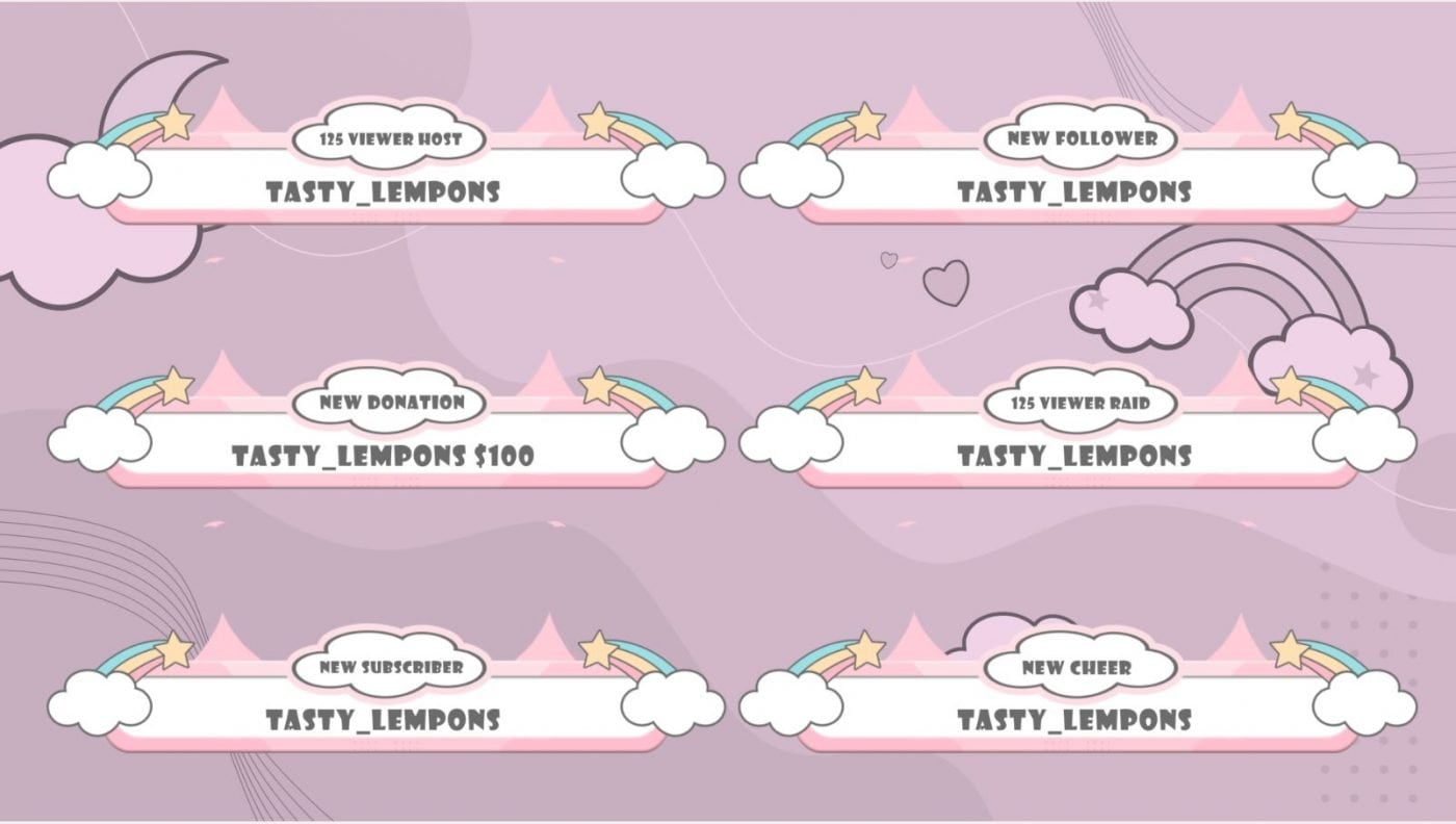 Cute Twitch Alerts : Streamlabs Compatible - Hexeum