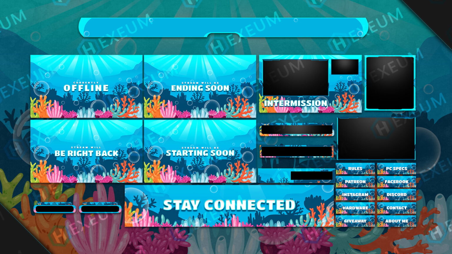 Ocean Twitch Overlay Package for OBS