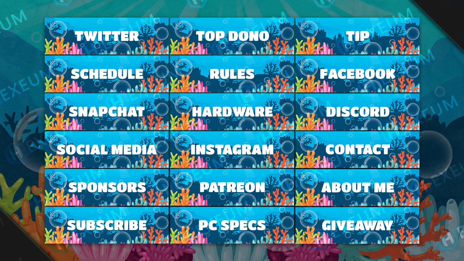 Ocean Twitch Overlay Package for OBS