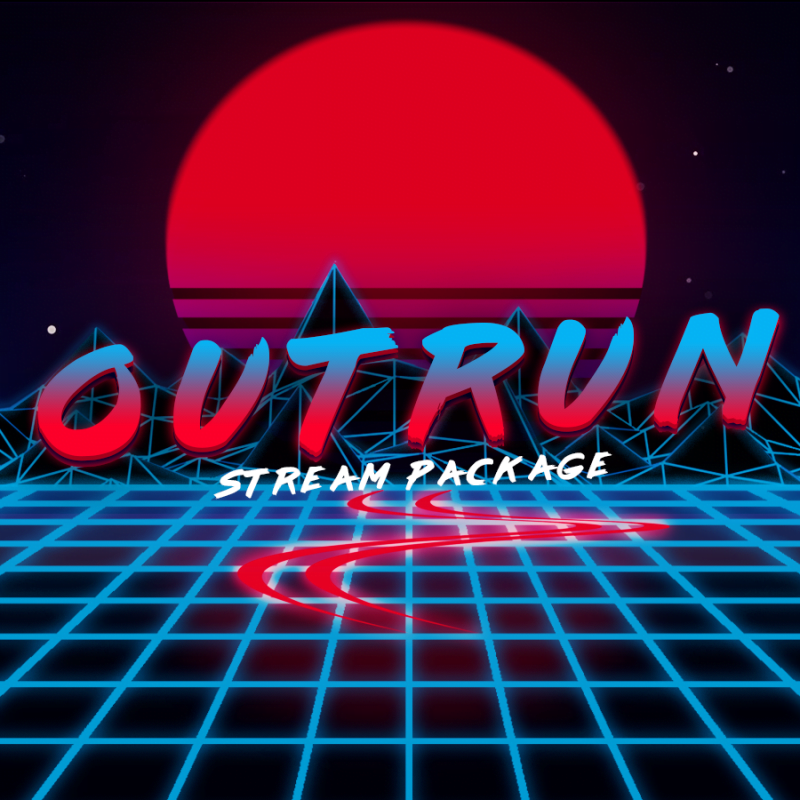 Outrun, Synthwave Twitch Overlay : Animated Package - Hexeum