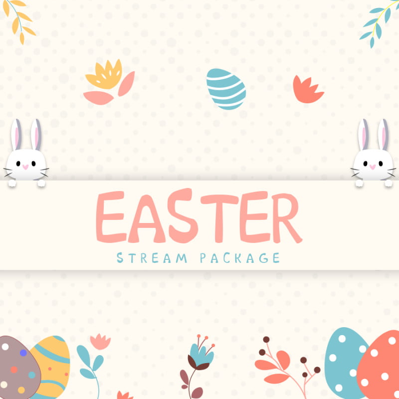 Easter Themed Animated Twitch Overlay Package - Hexeum
