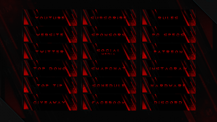 Spike, Red Animated Stream Overlay Package - Hexeum