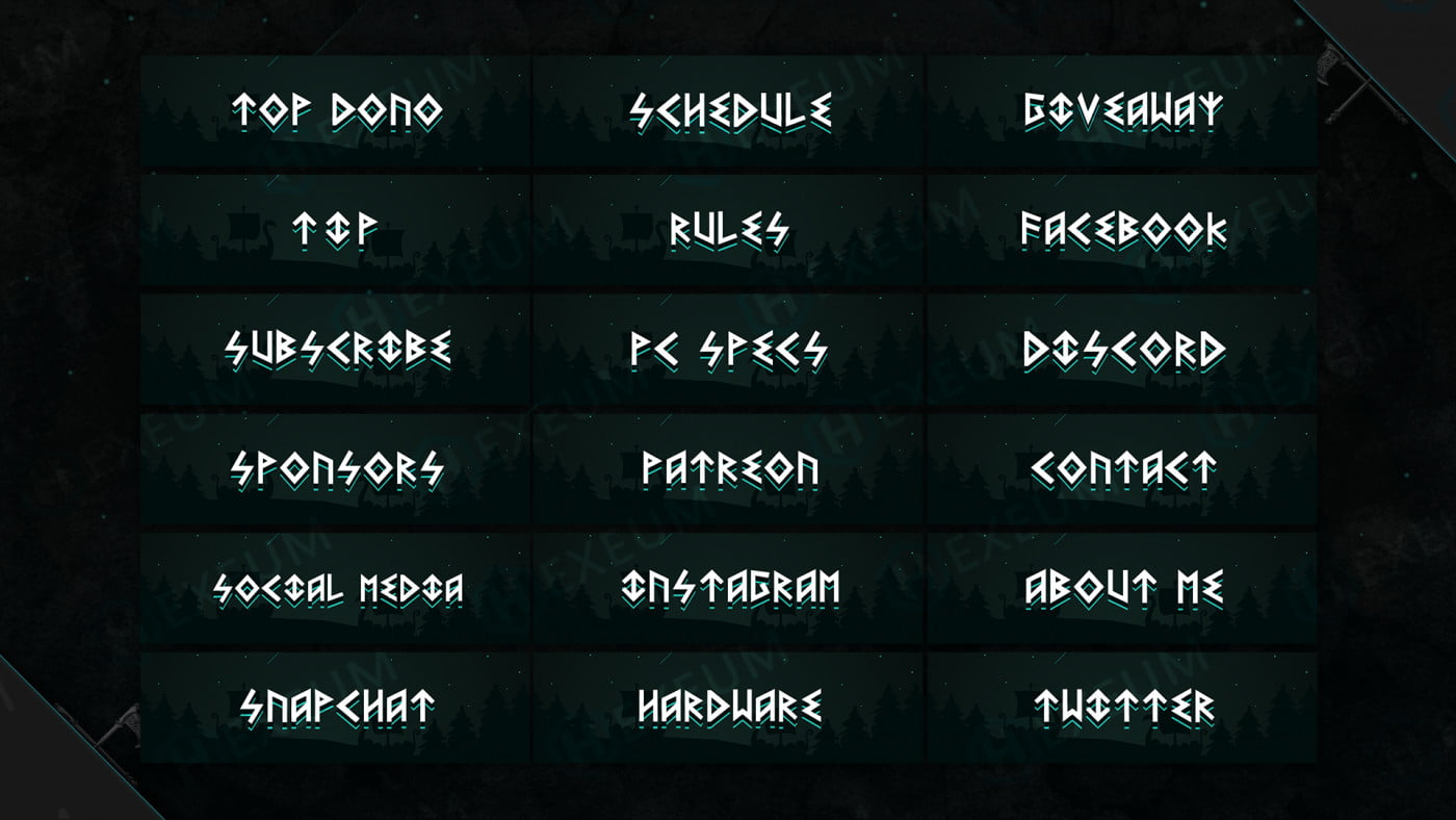 Rune, Viking Animated Twitch Overlay Package - Hexeum Rune, Viking Animated Twitch Overlay Package - Hexeum