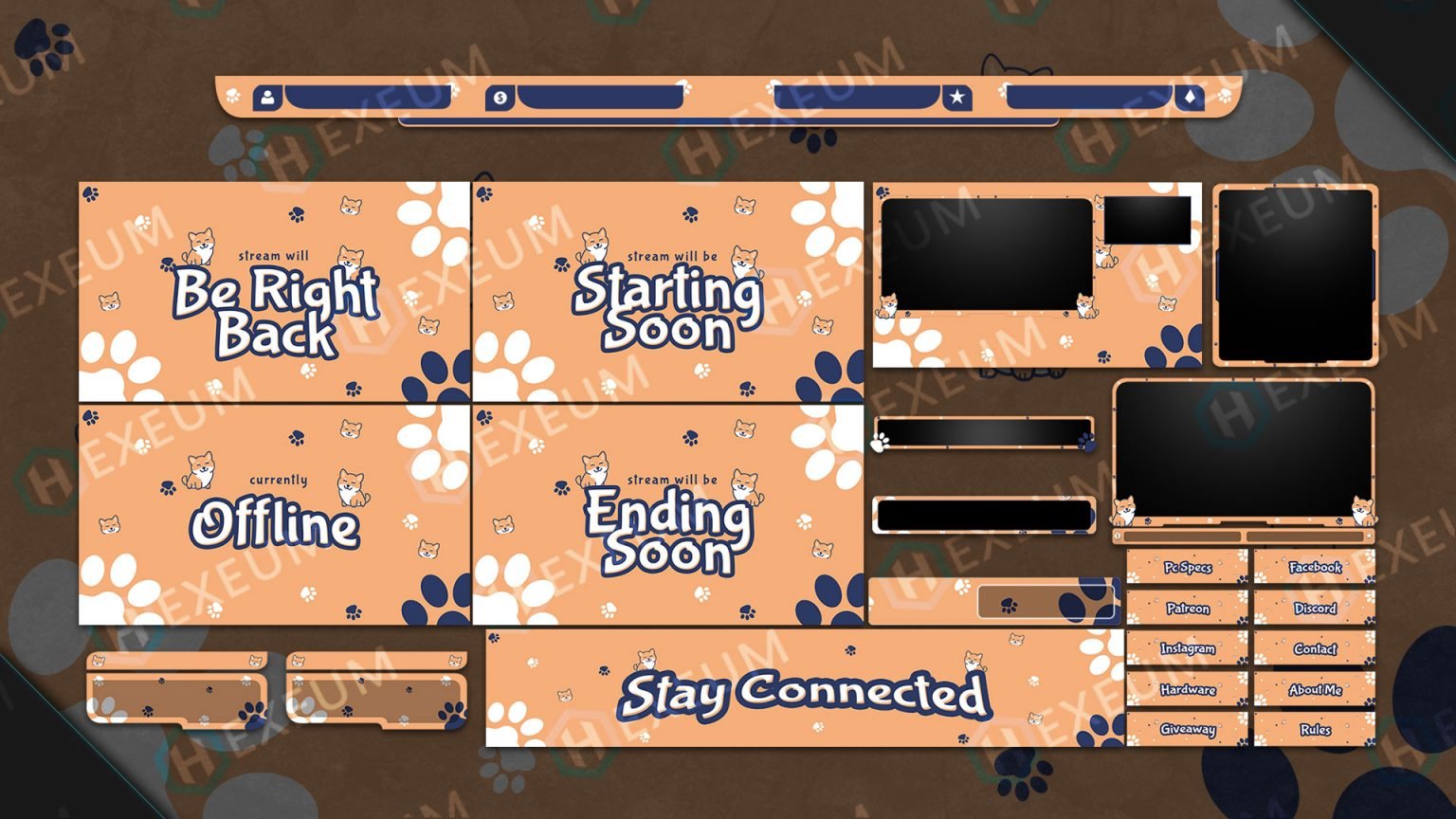 Cute Dog Twitch Overlay Package for OBS