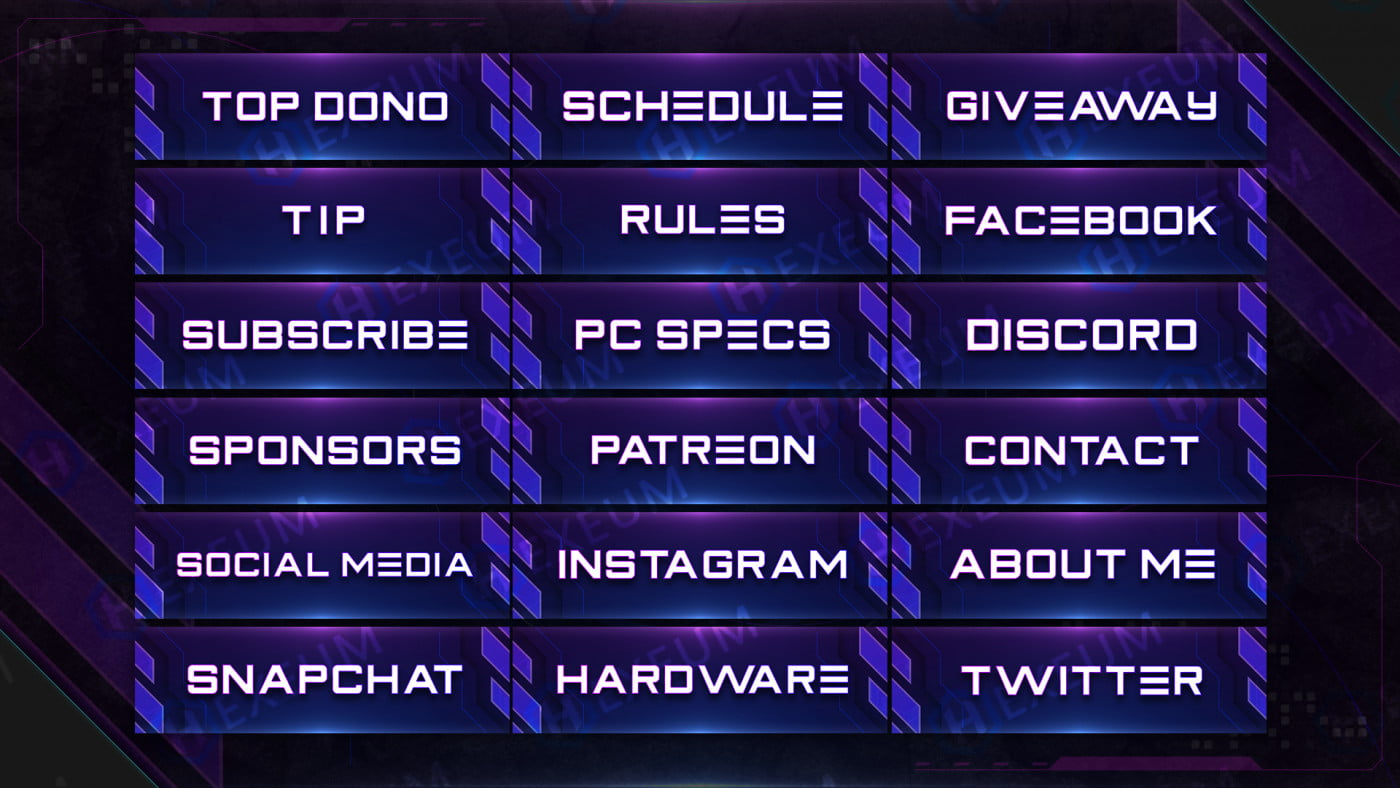 Fissure, Sci-fi Animated Twitch Overlay Package - Hexeum