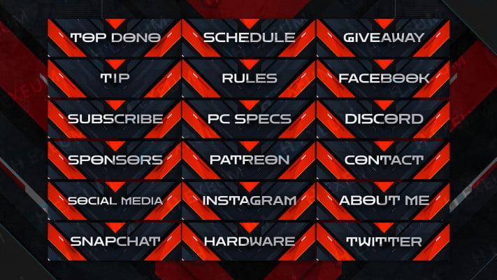 Borderline, Striking Red Animated OBS Overlay Package - Hexeum
