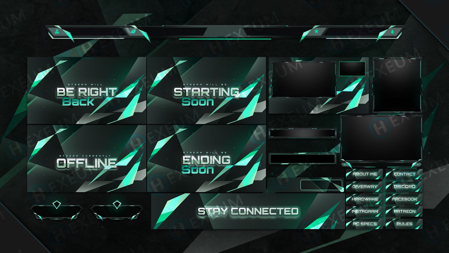 Incision, Free Animated Stream Overlay Package - Hexeum