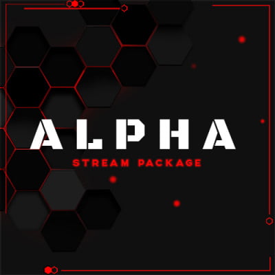 Alpha, Red Themed Animated Stream Overlay Package - Hexeum
