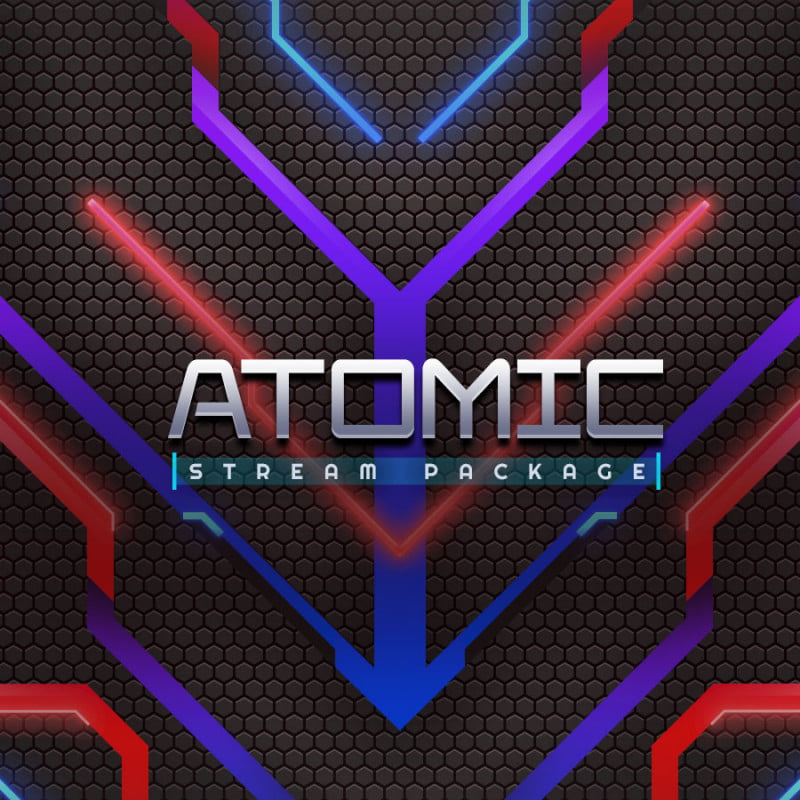 Atomic, Neon Themed Animated Obs Overlay Package - Hexeum