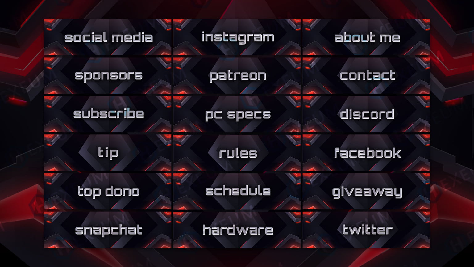 Arrival, Red Themed Animated Twitch Layout Package - Hexeum