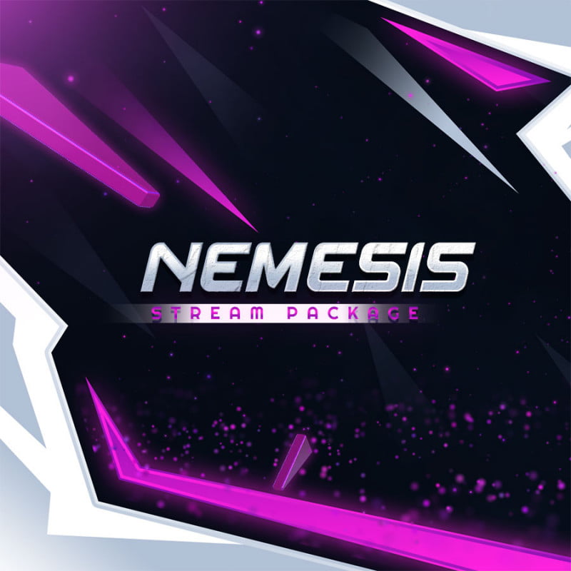 Nemesis, Pink and White Themed Animated Stream Overlay Package - Hexeum
