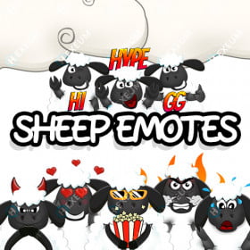 Cute Sheep Twitch Emotes - Hexeum