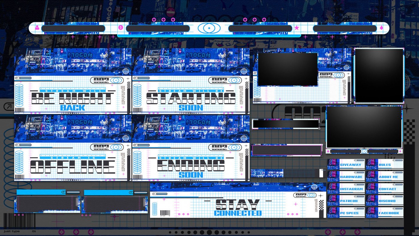 Metro, Tokyo Themed Animated Twitch Overlay Package - Hexeum