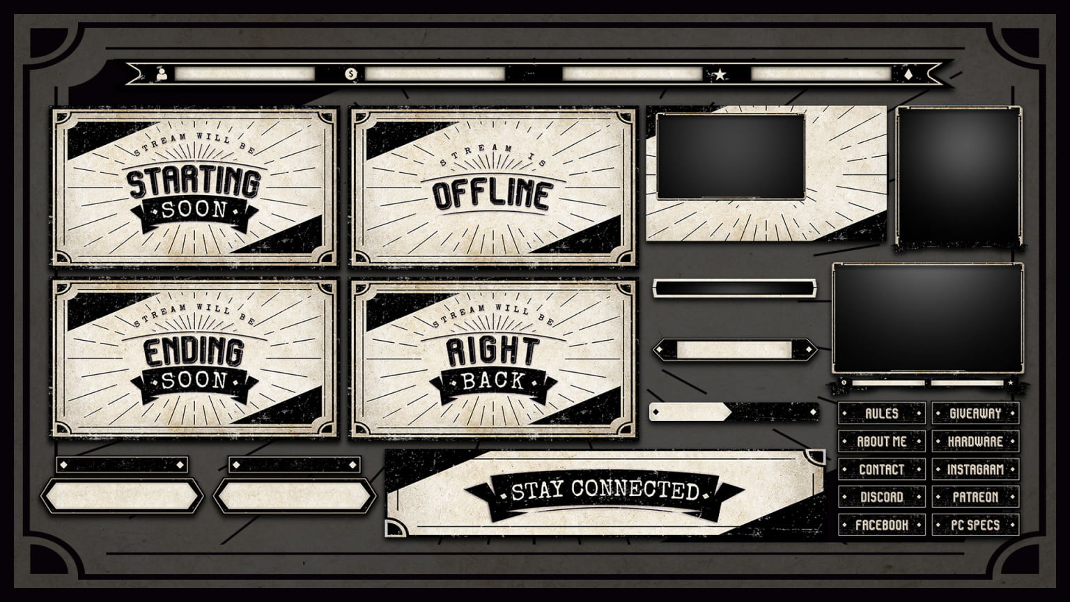 Vintage Twitch Overlay Package for OBS