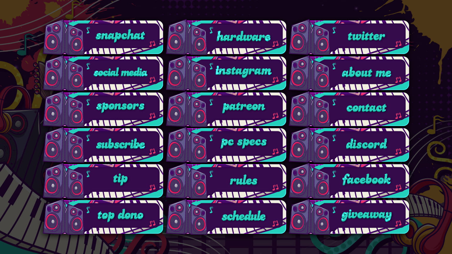 Melody, Music Animated Twitch Overlay Package - Hexeum