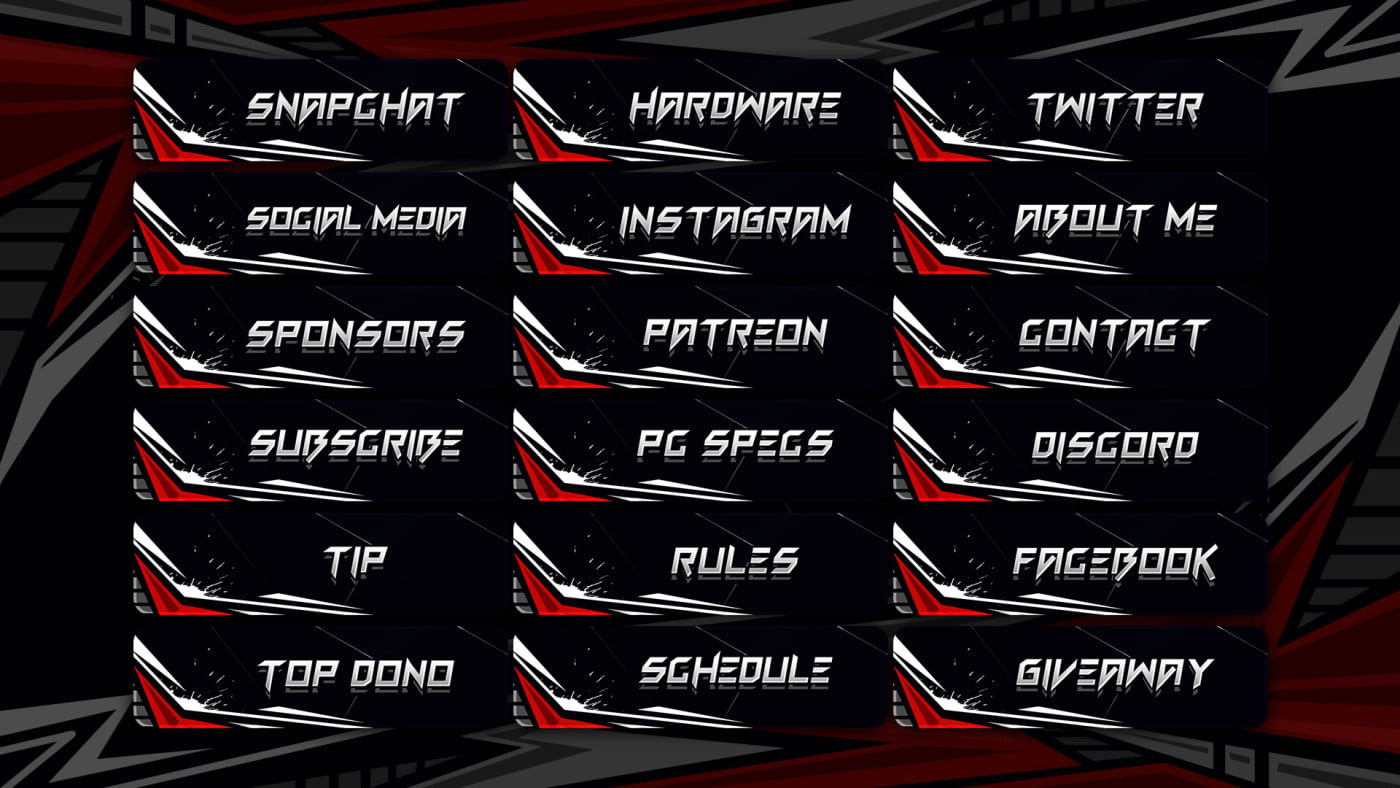 Strike, Free Twitch Overlays Package - Hexeum