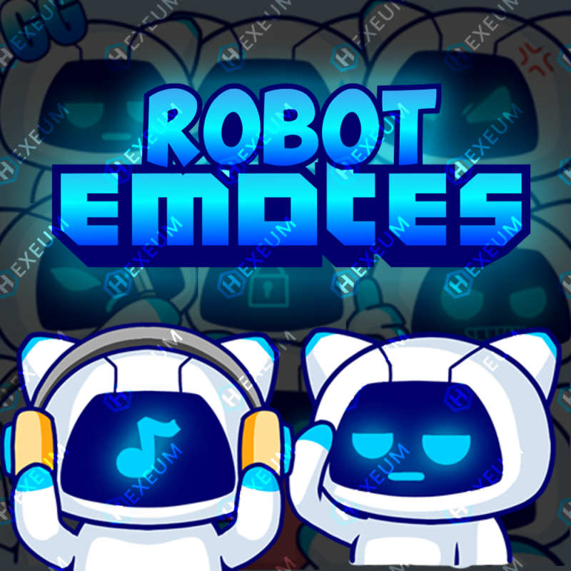 Cute Robot Twitch Emotes - Hexeum