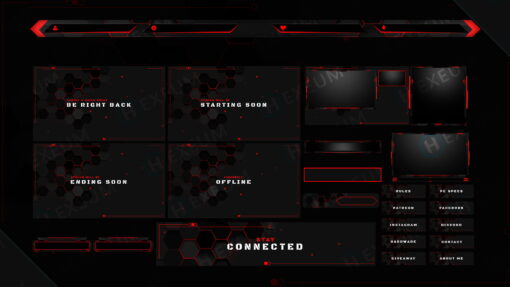 Free Red Twitch Overlays Ultimate Collection