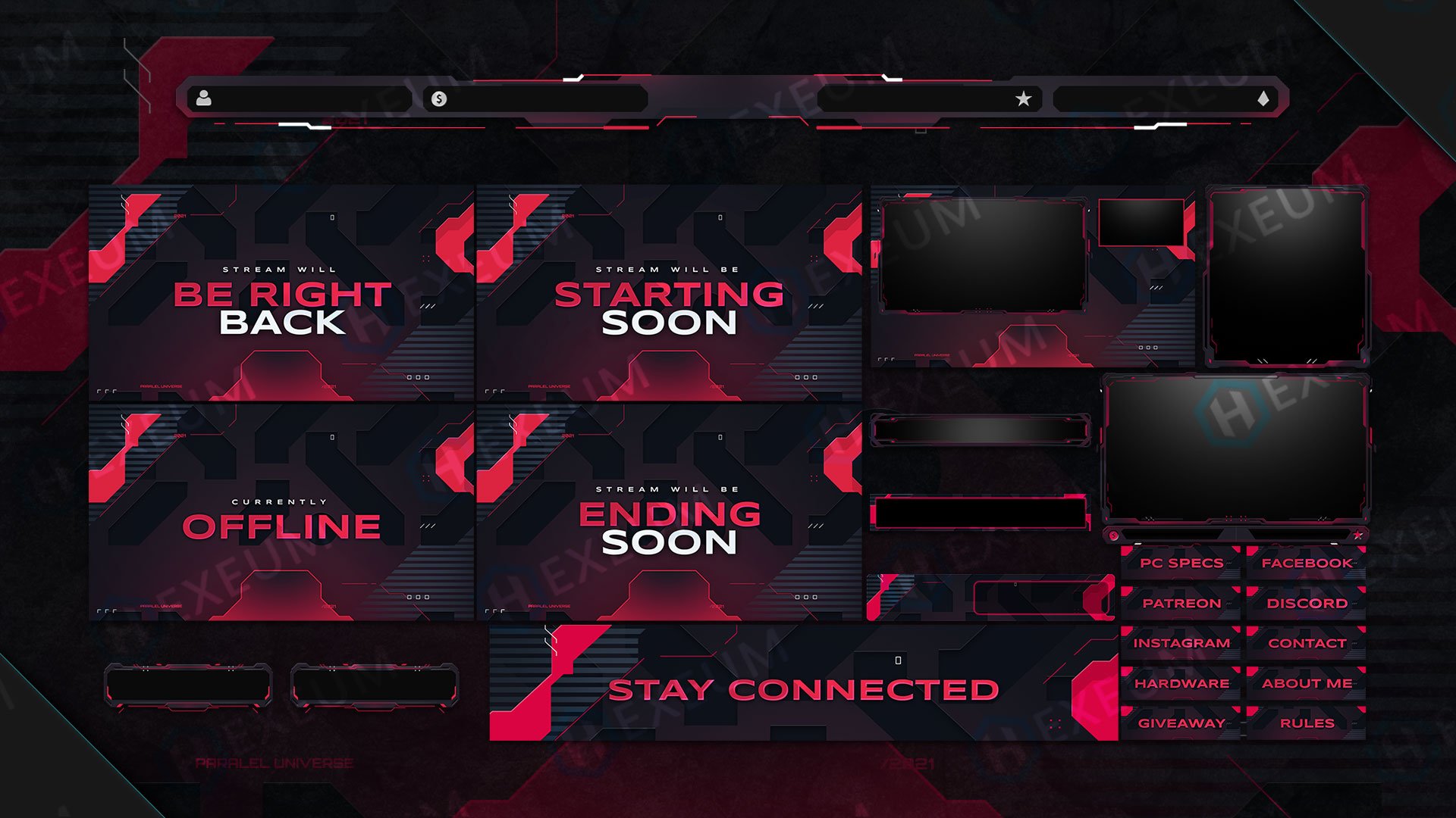 Free Red Twitch Overlays Ultimate Collection