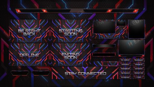 Free Red Twitch Overlays Ultimate Collection