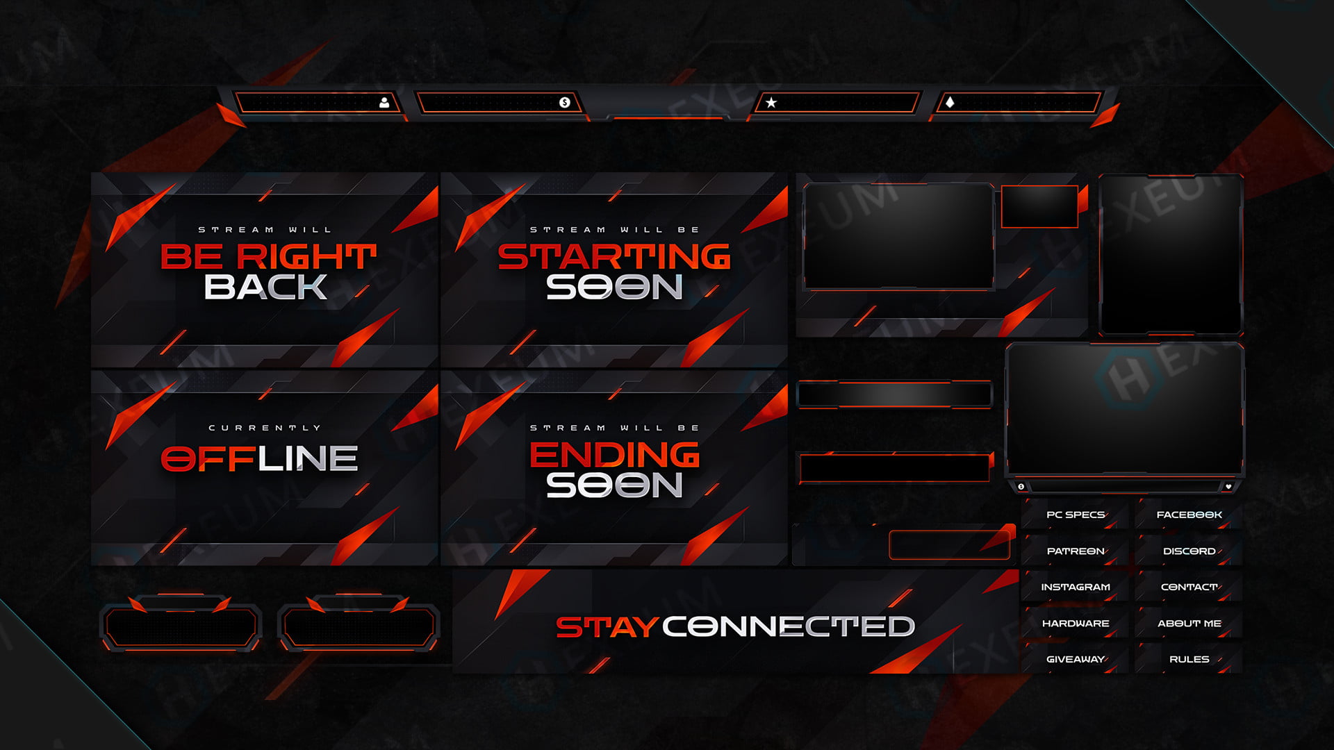 Free Red Twitch Overlays Ultimate Collection