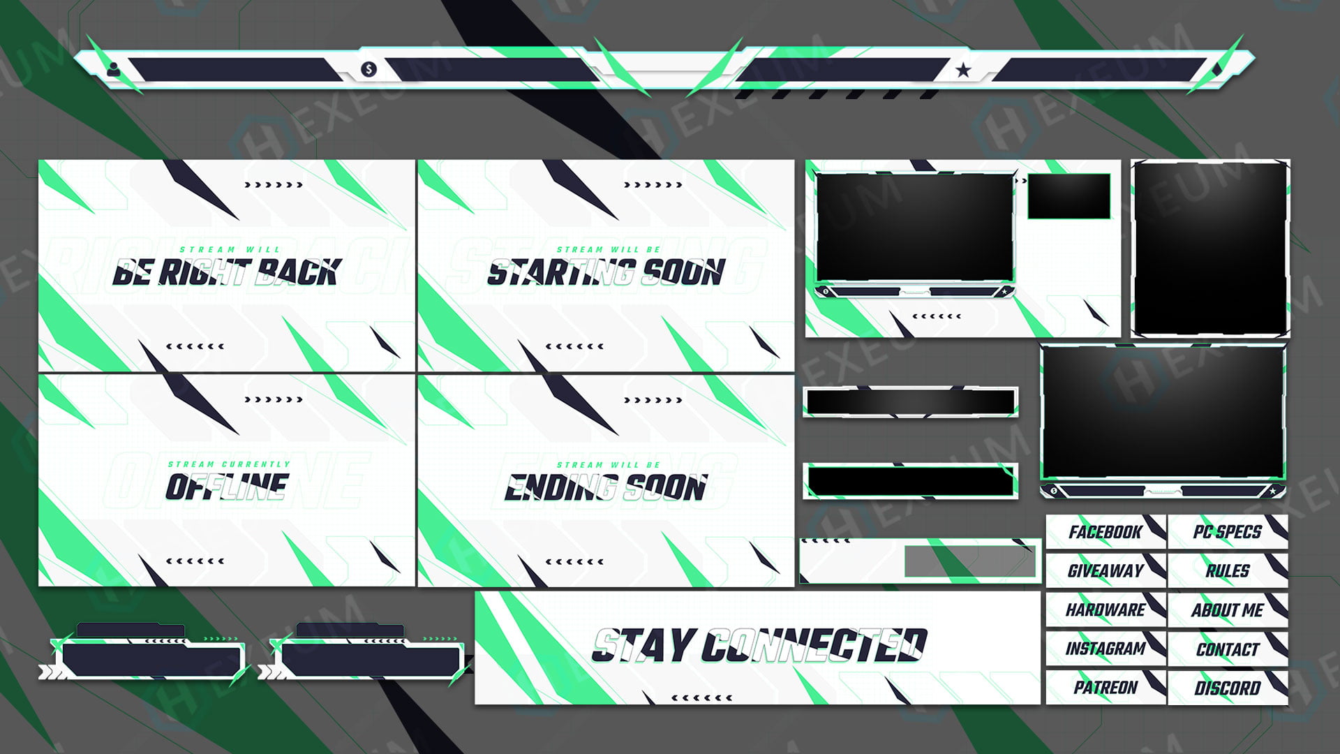 Collection Of Minimalist Twitch Overlays