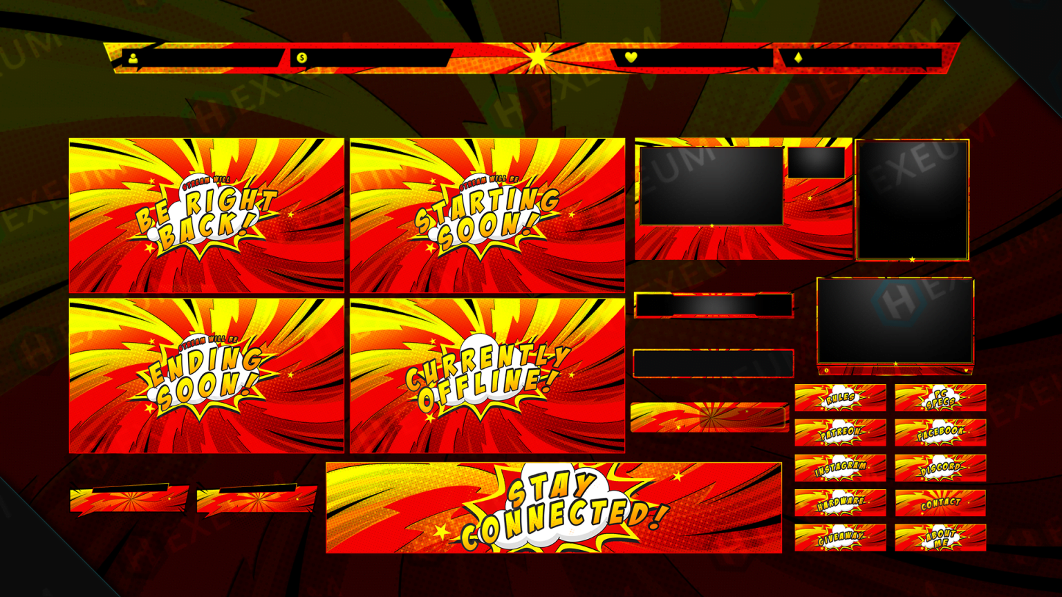 Free Red Twitch Overlays Ultimate Collection