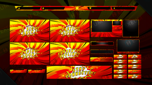 Red Twitch Overlays Ultimate Collection