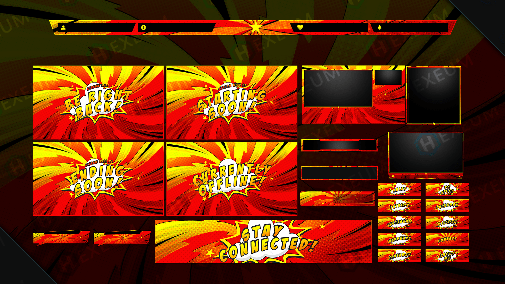 Free Red Twitch Overlays Ultimate Collection