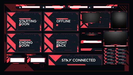 Free Red Twitch Overlays Ultimate Collection