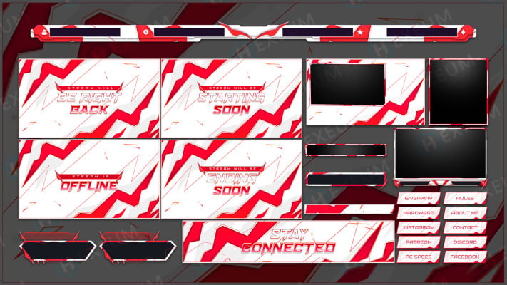 Free Red Twitch Overlays Ultimate Collection