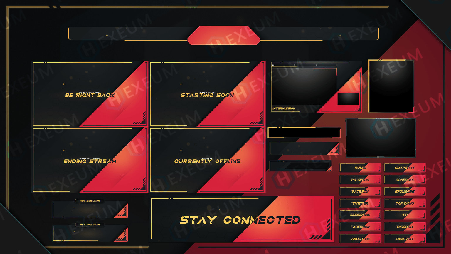 Free Red Twitch Overlays Ultimate Collection