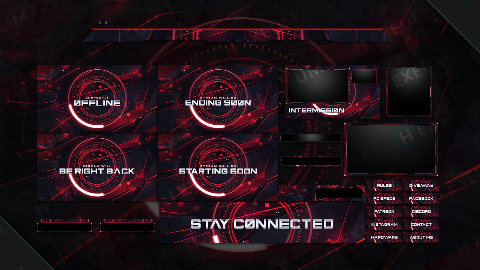 Free Red Twitch Overlays Ultimate Collection