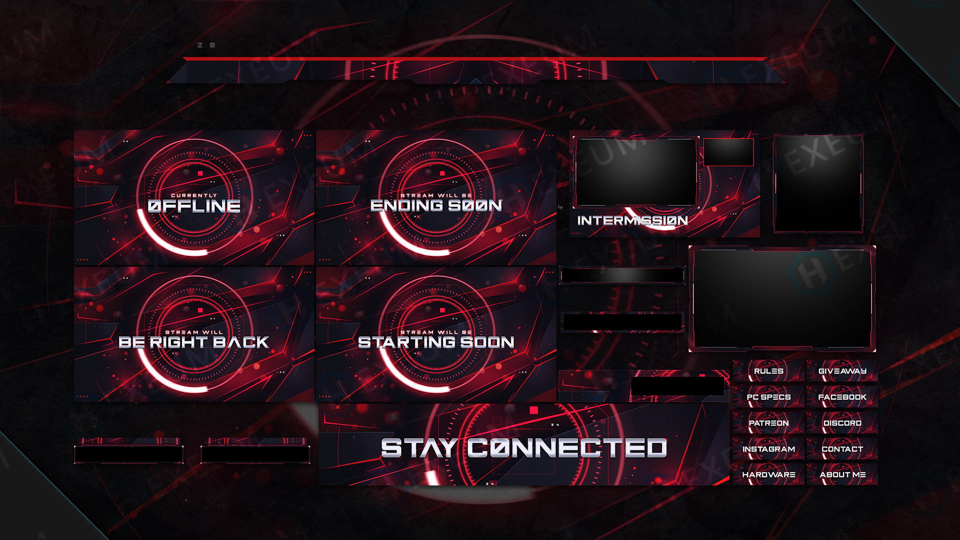Free Red Twitch Overlays Ultimate Collection