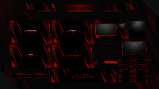 Free Red Twitch Overlays Ultimate Collection