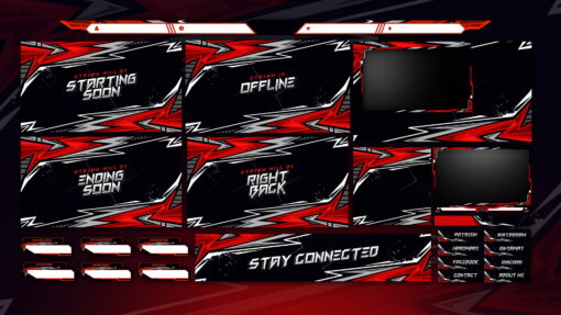 Free Red Twitch Overlays Ultimate Collection