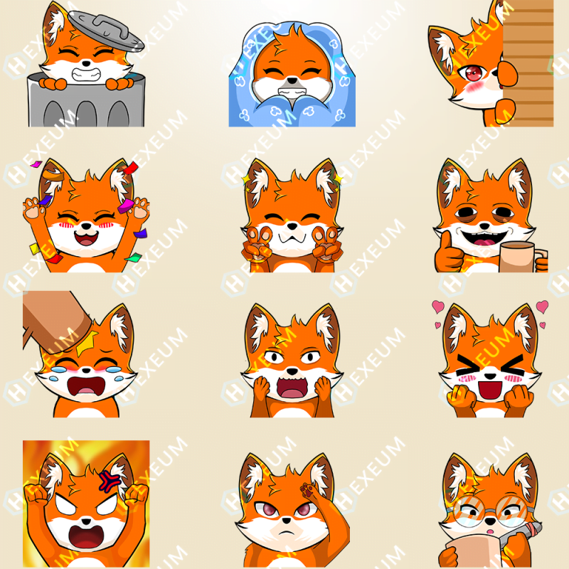 Fox Twitch Emotes Pack