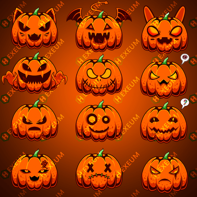Pumpkin Twitch Emotes - Hexeum