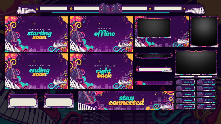 Free Purple Twitch Overlays : Ultimate Collection