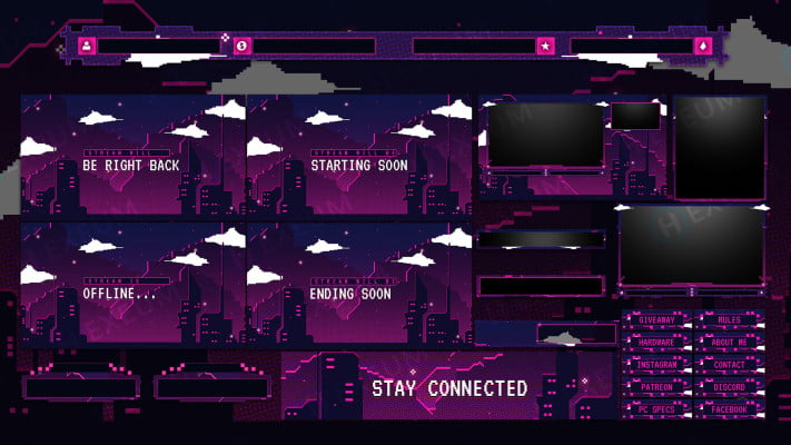 Free Purple Twitch Overlays : Ultimate Collection