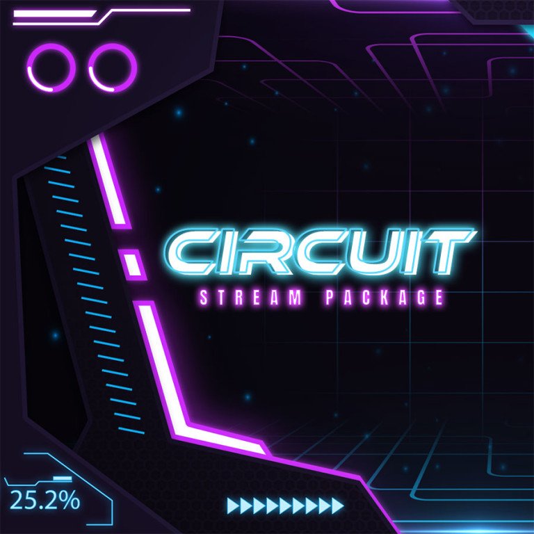 Neon Tech Twitch Overlay Package for OBS
