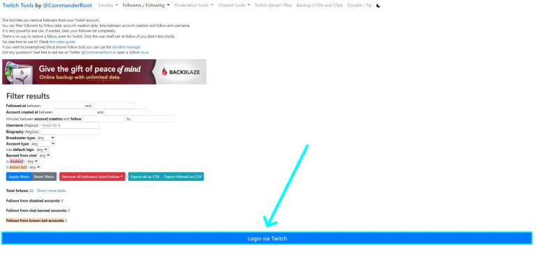 Removing Twitch Followers After a Follow Bot Attack