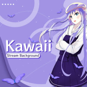 Kawaii : Purple Stream Background - Hexeum