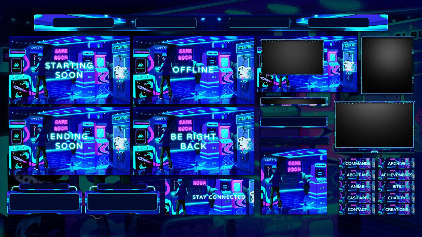 Lofi Arcade Twitch Overlay Package for OBS