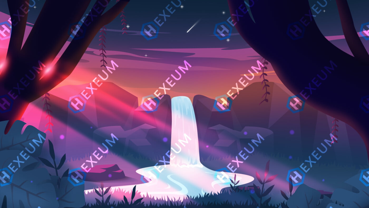 Cascade : Fantasy Stream Background - Hexeum