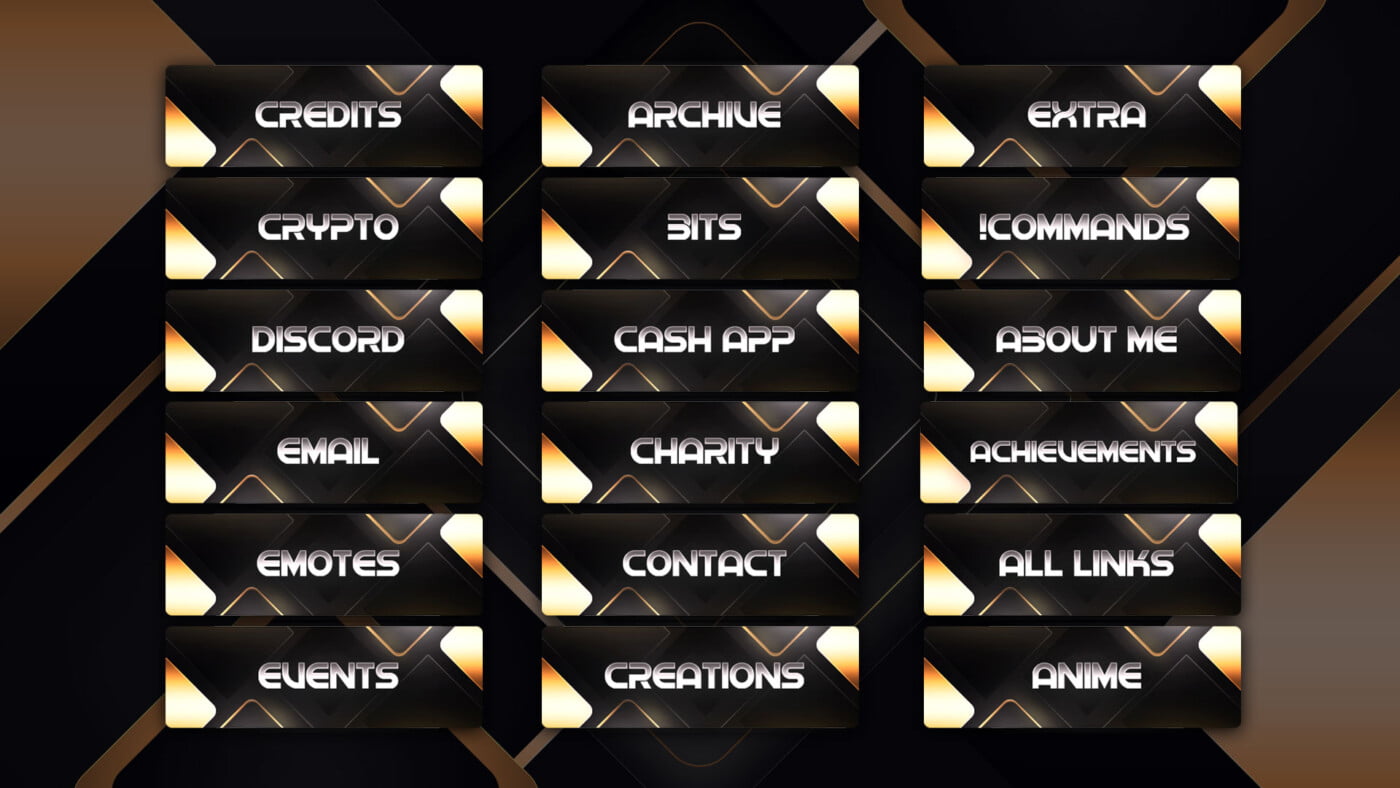Gold Twitch Overlay Package for OBS