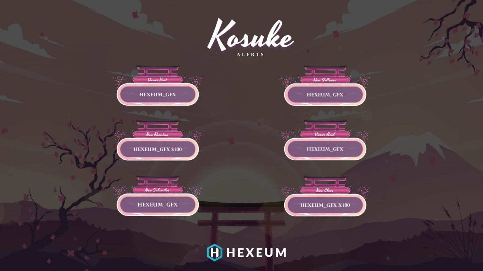 Free Japanese Sakura Twitch Overlay Package for OBS