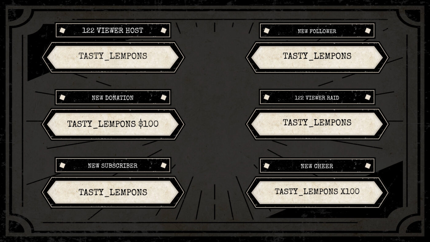 Vintage Alerts : Retro Animated Twitch Alerts - Hexeum