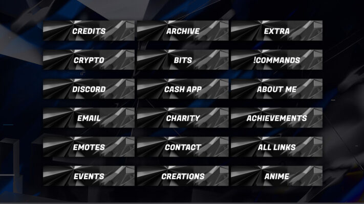 Animated Blue Twitch Overlay Package for OBS